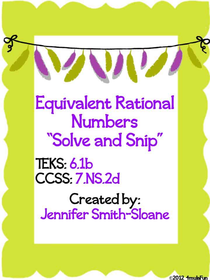 "Solve and Snip"- Interactive Practice aligned to TEKS and Common Core ...