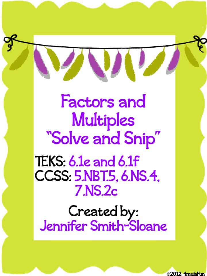 "Solve and Snip"- Interactive Practice aligned to TEKS and Common Core ...