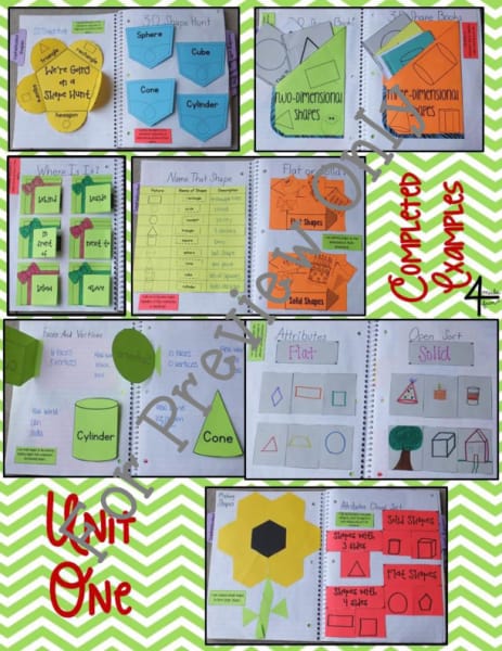 Kindergarten, First and Second Grade Math Interactive Notebook Bundle ...