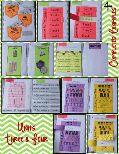 Kindergarten, First and Second Grade Math Interactive Notebook Bundle ...