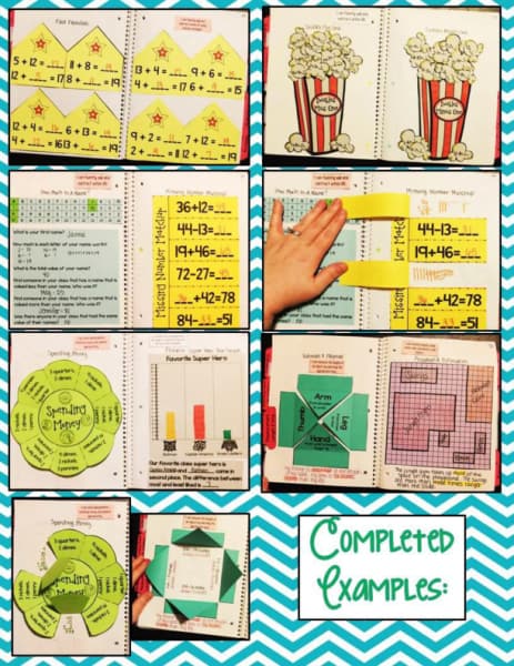 Kindergarten, First and Second Grade Math Interactive Notebook Bundle ...