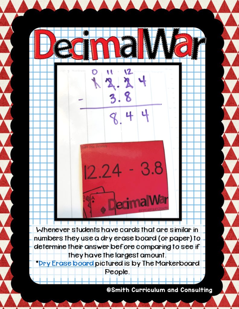 Decimals War - All Operations with Positive Numbers • Smith Curriculum ...
