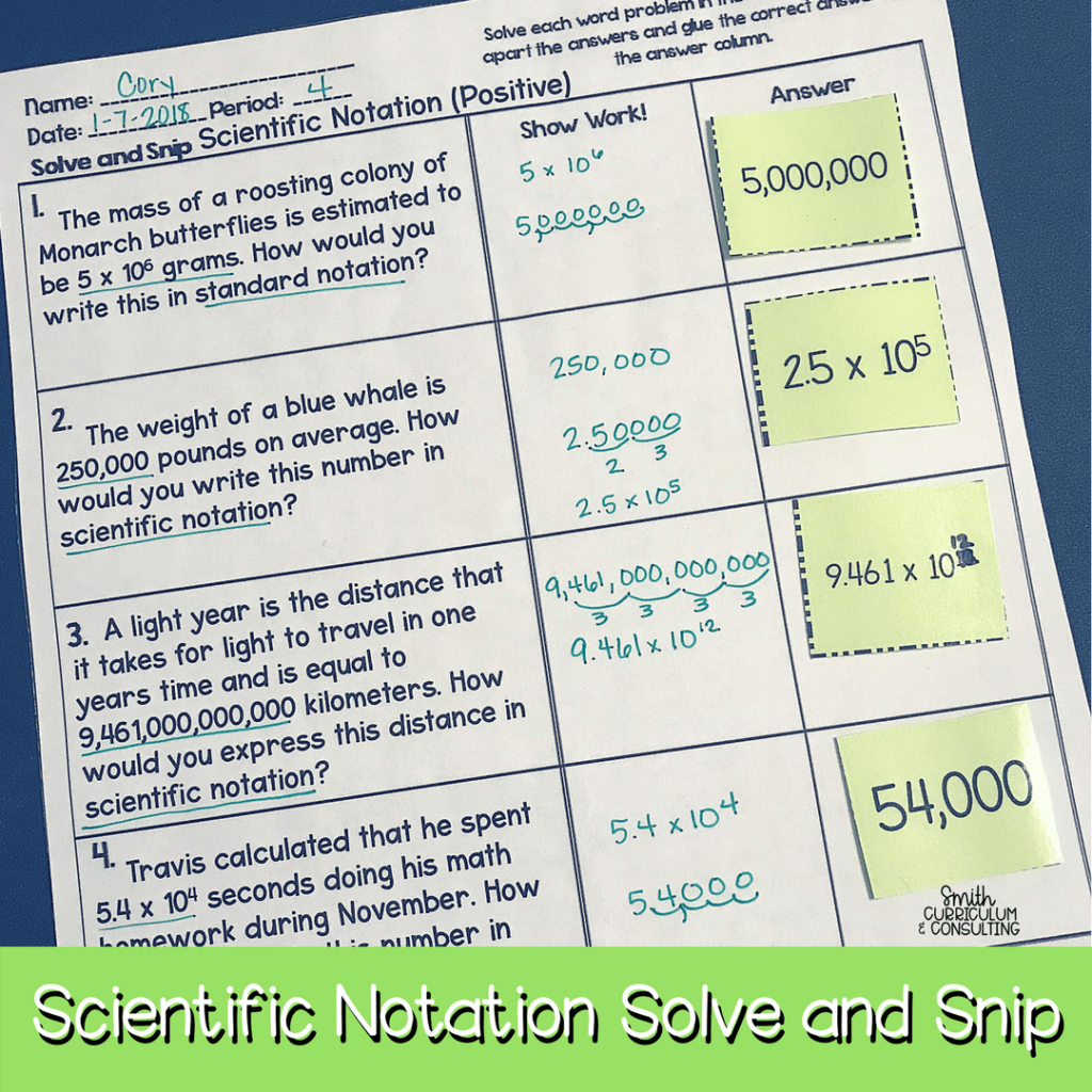 8 Engaging Activities for Scientific Notation • Smith Curriculum and ...