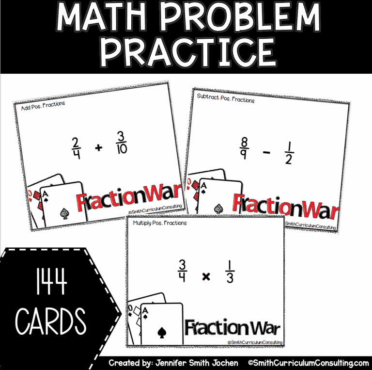 Fraction War Task Cards Game by Smith Curriculum and Consulting