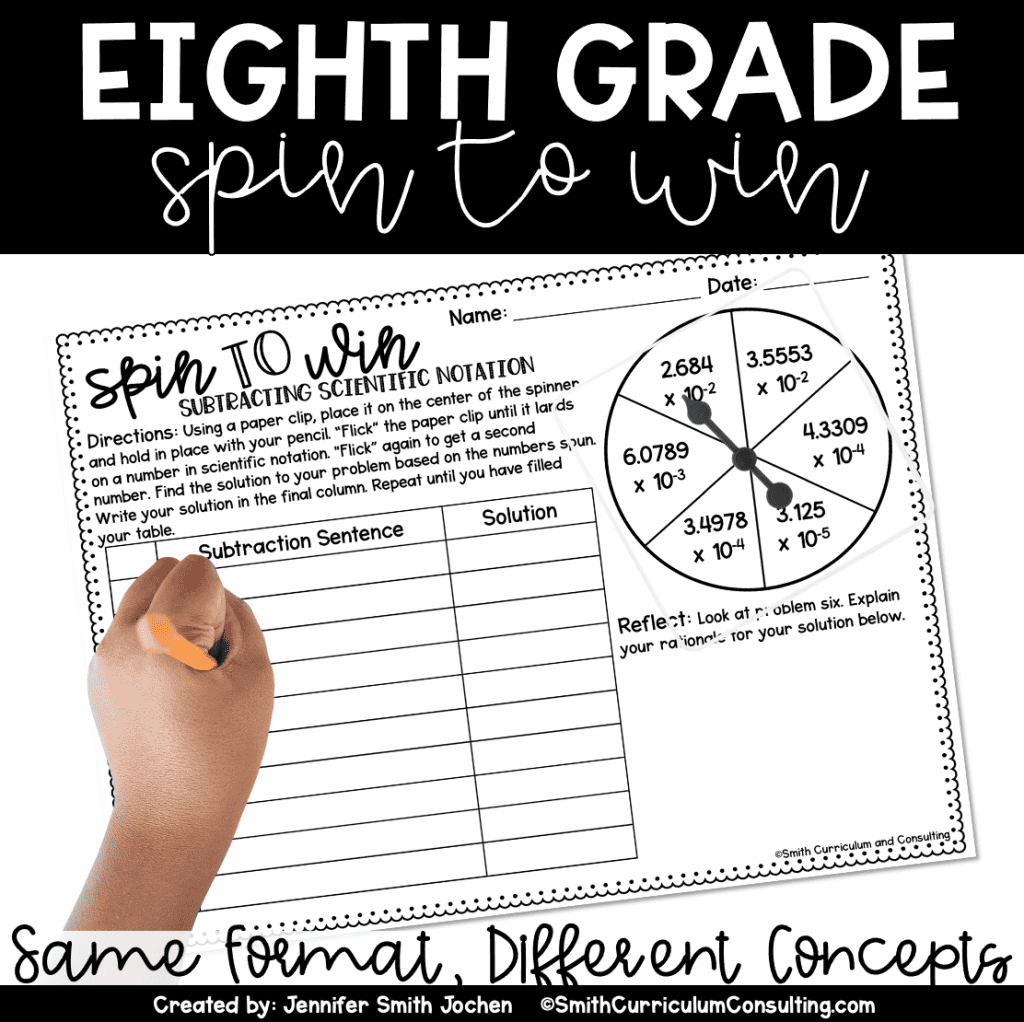 Eighth Grade Math Activities by Smith Curriculum and Consulting
