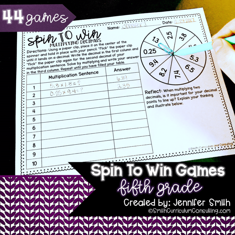 Fifth Grade Math Activities by Smith Curriculum and Consulting