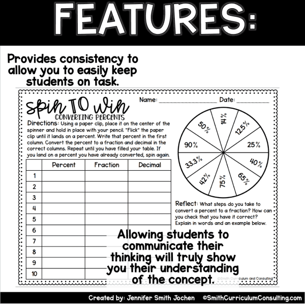 Spin to Win - Sixth Grade - 36 Centers for Math Workshop • Smith ...