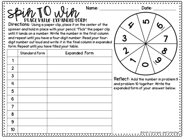 Spin to Win - Fourth Grade - 59 Centers for Math Workshop • Smith ...
