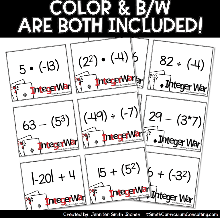 Integer War • Smith Curriculum and Consulting