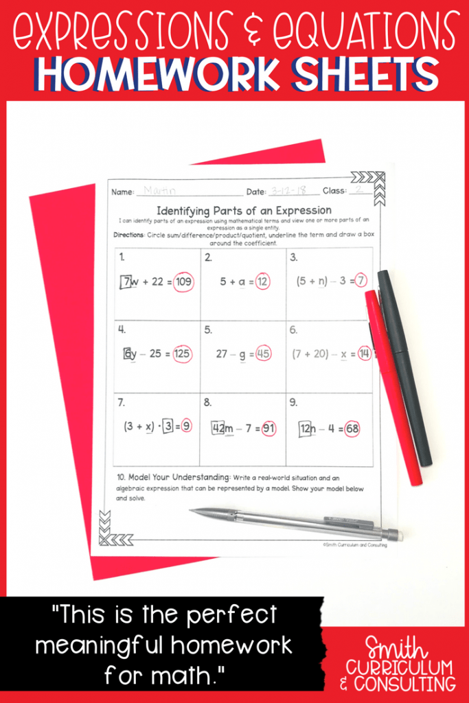 Sixth Grade Math Homework