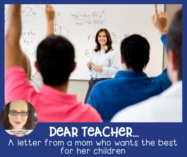 Dear Teacher... A Letter You Must Read • Smith Curriculum and Consulting