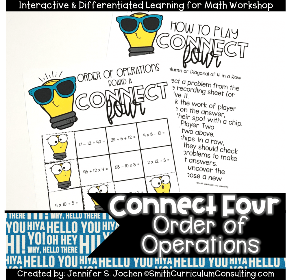 Connect Four Order of Operations Game - Order of Operations • Smith ...