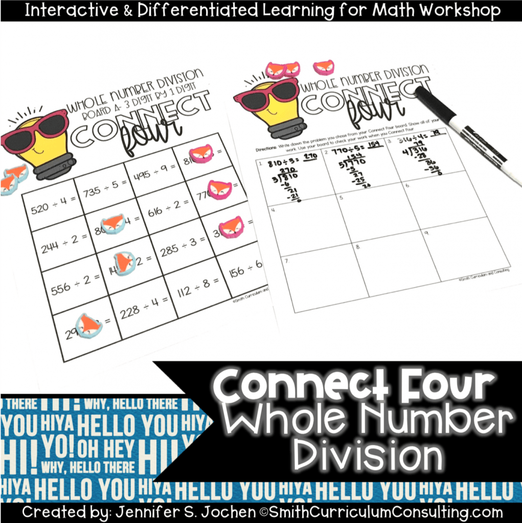 Connect Four Dividing Whole Numbers Game - Whole Number Division ...