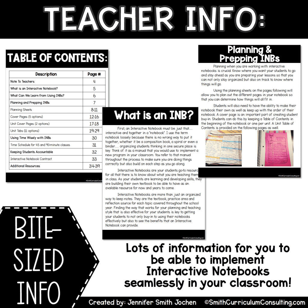 Interactive Notebook Starter Pack for ALL SUBJECTS • Smith Curriculum ...