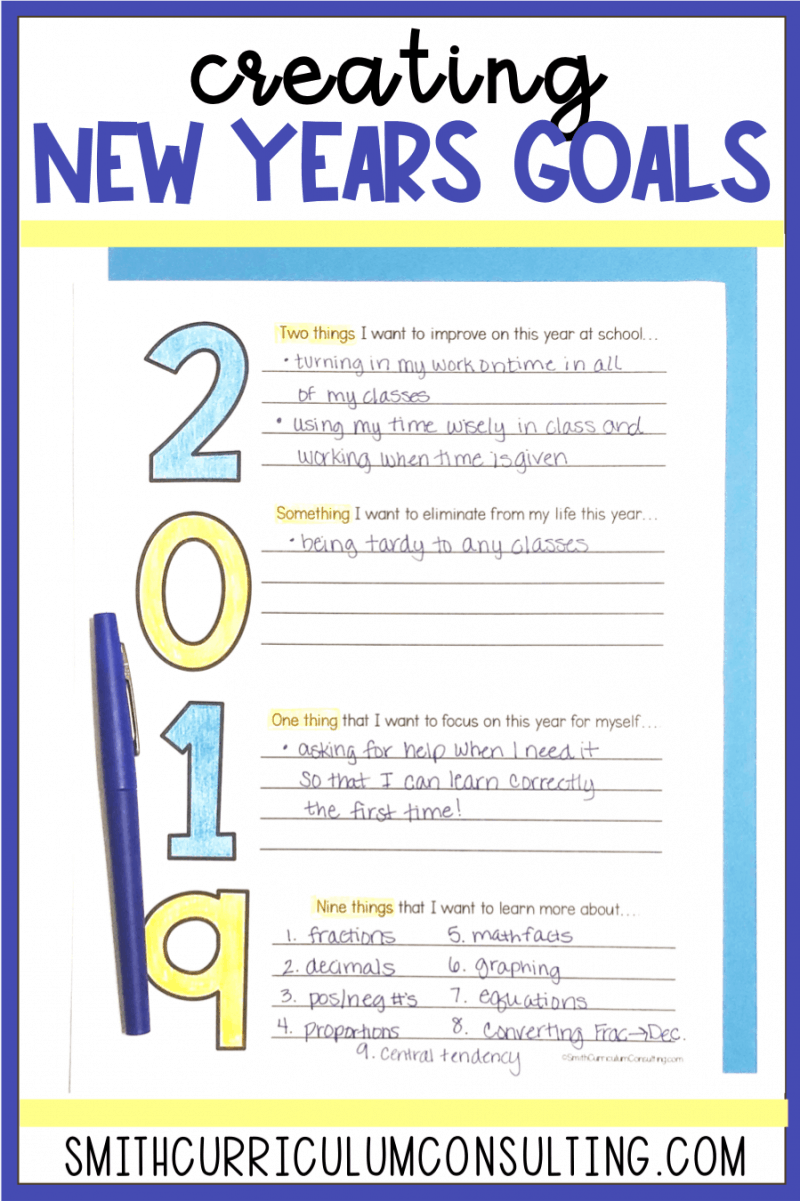 Creating New Years Goals • Smith Curriculum and Consulting