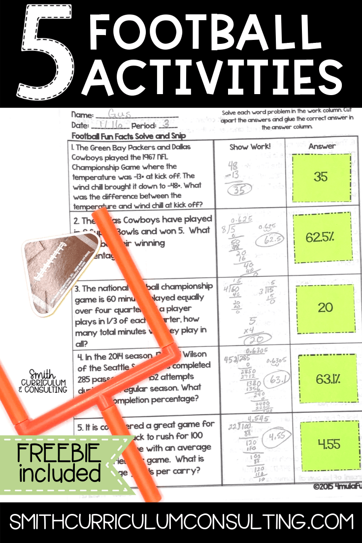 5 Football Activities to Get You Ready to Rumble! • Smith Curriculum ...
