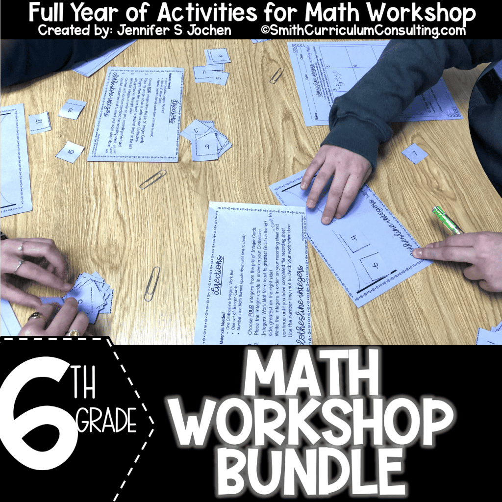 6th Grade Math Workshop Activity Bundle - Math Station - Math Center ...