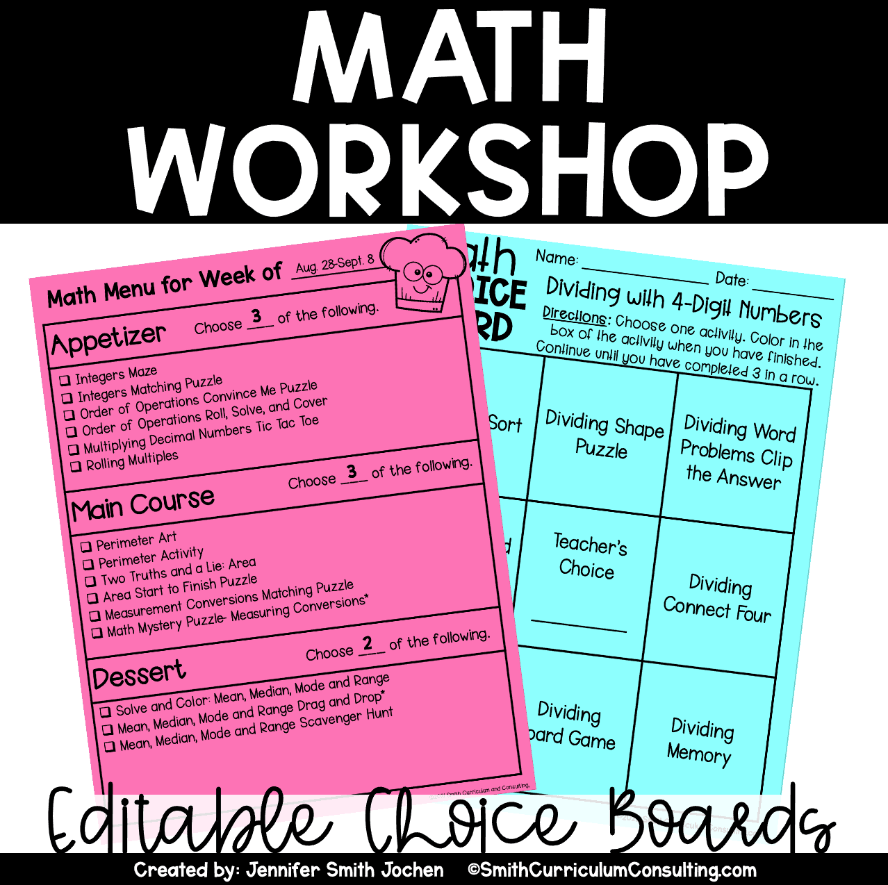 Changing the Way I Do Math Workshop with Choice Boards • Smith ...
