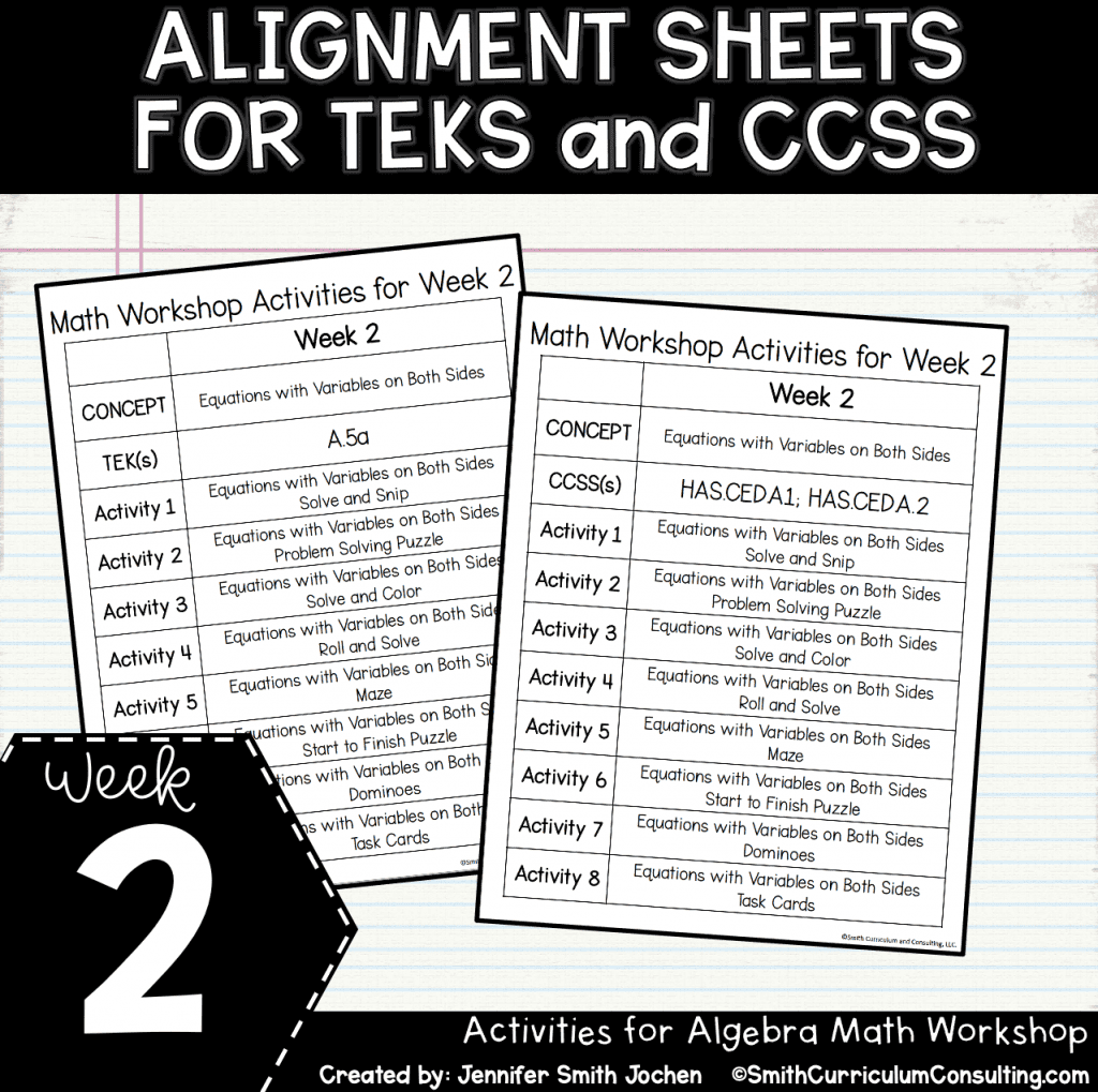 Algebra Math Workshop Activity Bundle - Math Station - Math Center ...
