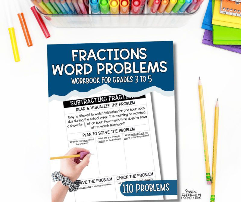 Fractions Word Problem Workbook for Grades 3–5: 110 Real-World Problems ...