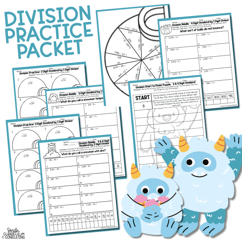 7 Zero-Prep Math Activities for January: Division, Exponents & Square ...