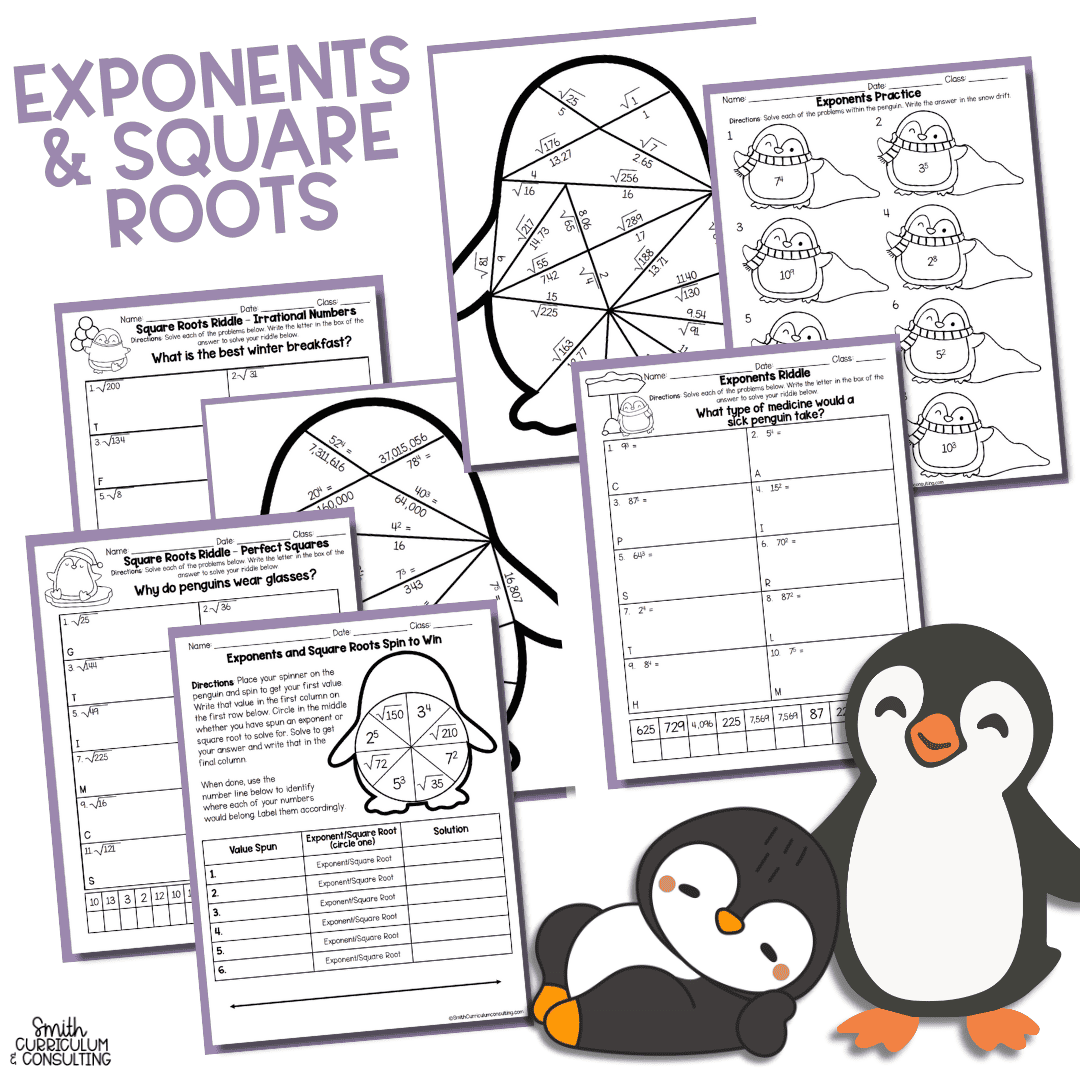 7 Zero-Prep Math Activities for January: Division, Exponents & Square ...